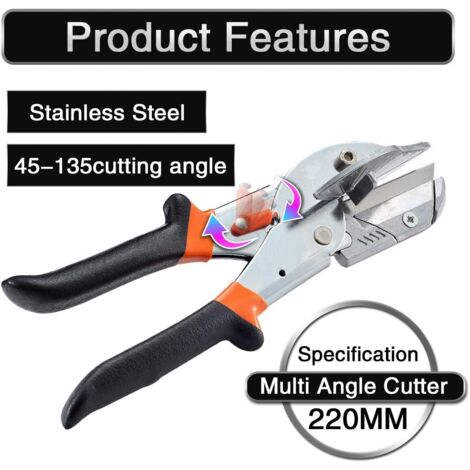45°-135° Angle Miter Shears, Multi-Function Trunking Scissors, Quarter ...