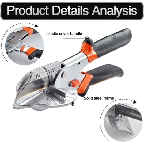 45°-135° Angle Miter Shears, Multi-Function Trunking Scissors, Quarter ...