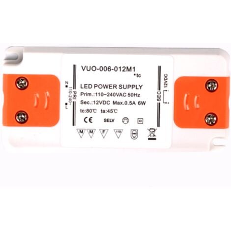 LED Power Supply Transformer - 6W, 12V DC, 0.25A - Constant Voltage for ...