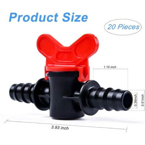 20Pcs Drip Irrigation Shutoff Valve Straight Drip Valve 16PE Shutoff ...