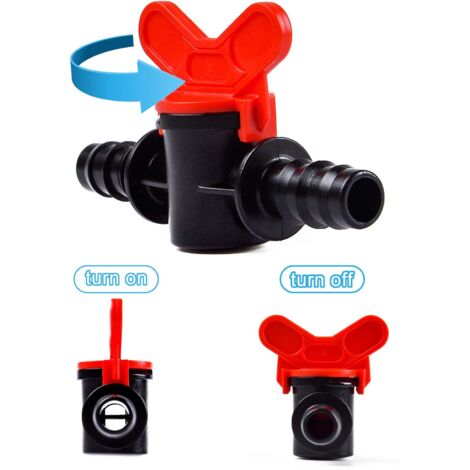 20Pcs Drip Irrigation Shutoff Valve Straight Drip Valve 16PE Shutoff ...