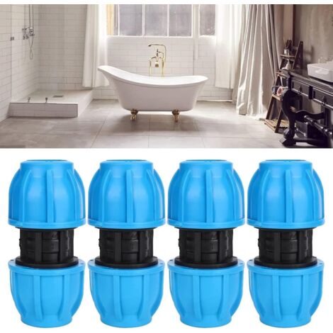 4 Pcs PE Plastic 25mm to 25mm Straight Water Pipe Connector PPR PE PVC ...