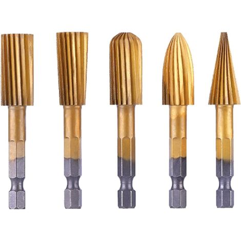 5Pcs Gold Hex Shank Rotary Burr Set for Woodworking Durable Metal ...