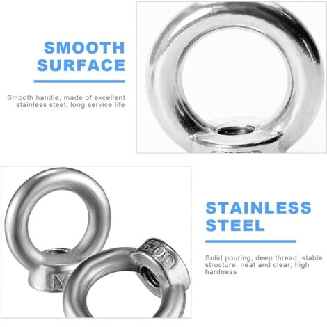 10PCS Lifting Eye Nut, Female Ring Nut for Lifting 304 Stainless Steel ...