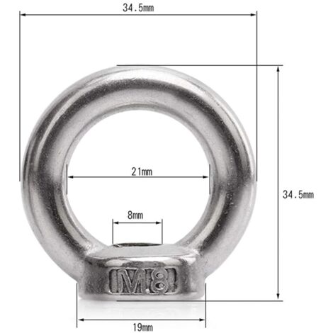 10PCS Lifting Eye Nut, Female Ring Nut for Lifting 304 Stainless Steel ...