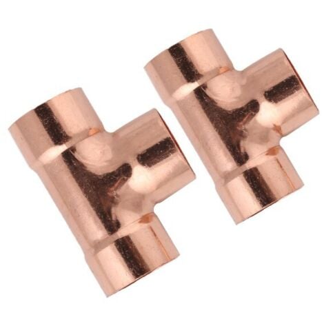 Copper soldering fitting - Equal tee Ø14 cm - Compliant Grey (2 pcs)