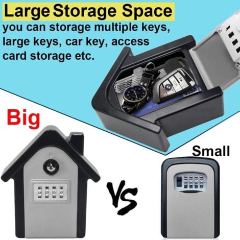 Wall Mounted Key Safe Box with Digital Code & Emergency Keys, Large Key ...