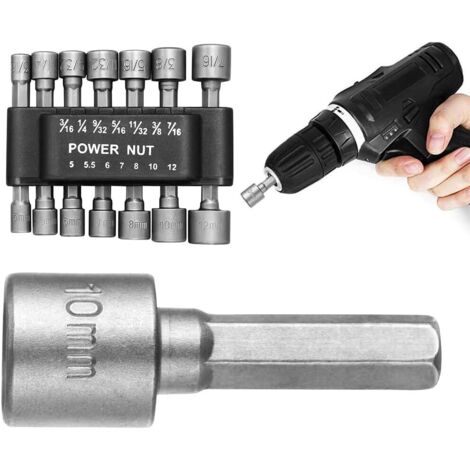 Screwdriver Accessories 14-Piece Socket Set 5-13mm - 1/4" Hex Adapter ...