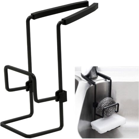 Kitchen Sponge Holder Hanging Organizer - Waterproof Metal Sink Rack No ...