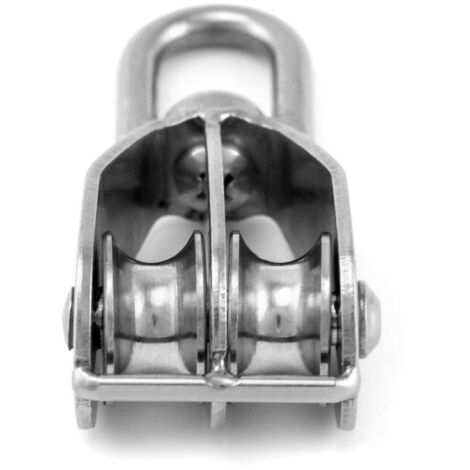 2PCS M20 304 Stainless Steel Double Pulley Block Swivel Double Lifting ...