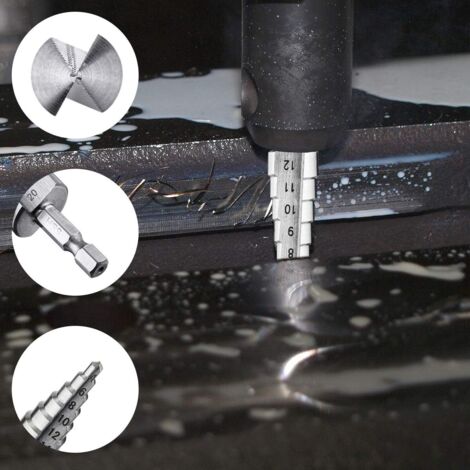 Step Drill Bit, HSS Metal Countersink Drill Bit 4PCS 4-12/20/32mm Step ...