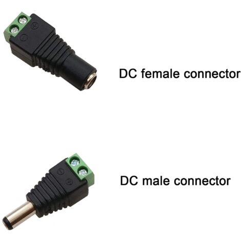 4 Pack 5.5mm 2.1mm DC Power Connector Male and Female 12V Plug Adapters ...