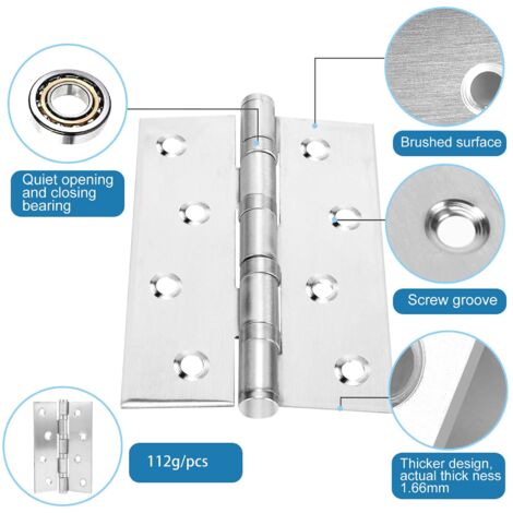 4 Pack 4 Inch Silent Rolling Door Hinges for Door, Bedroom Door ...