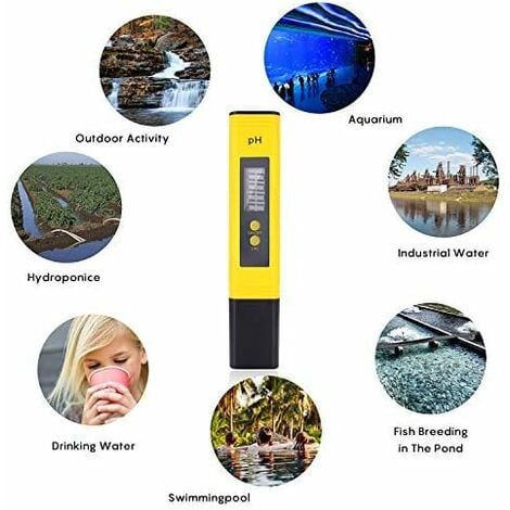 Digital PH Meter, Portable Digital PH Tester Reader 0.01pH Resolution ...