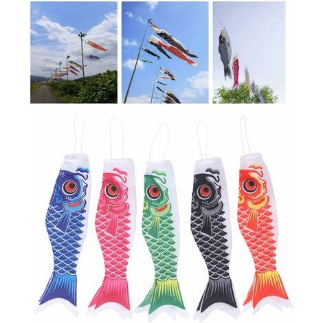 Set of 5 Garden Windsocks, 40 CM Fish Windsock to Indicate Wind ...