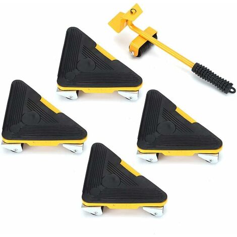 5 Piece Furniture Moving Tool Set Transport Lifter Roller Wheel Bar ...
