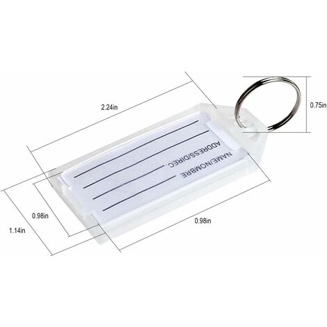 40Pcs Tag Key Ring, Colored Key Ring, Plastic Tag Key Ring with Split ...