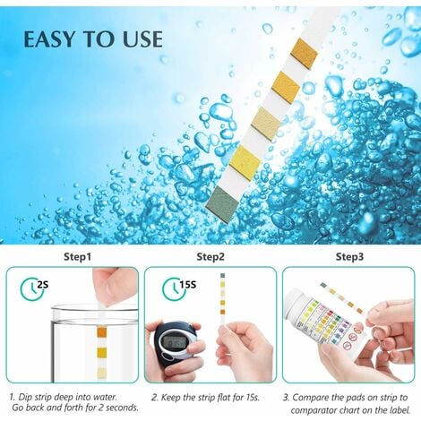 Pool Spa PH Test Strips,5 in 1 Water Quality Testing Strips Kit for Hot ...