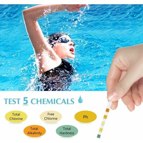 Pool Spa PH Test Strips,5 in 1 Water Quality Testing Strips Kit for Hot ...