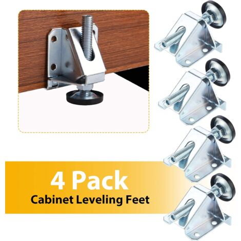 Set of 4 Heavy Duty Steel Leveling Feet with Locking Nuts , M10 ...
