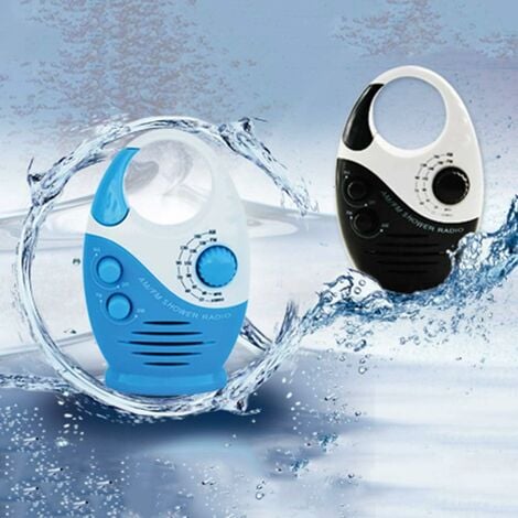 Waterproof Shower Radio Mini AM FM Adjustable Shower Radio with Top ...