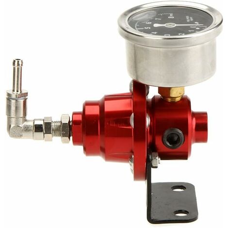 Red High Performance Car Fuel Pressure Gauge Adjustable Fuel Pressure ...