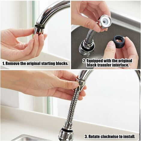 2 Pieces Swivel Water Faucet,360 Degree Movable Kitchen Faucet Head,2 ...