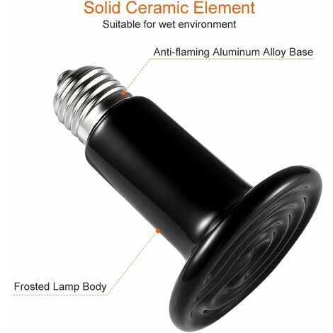 Terrarium Reptile Heat Bulb, Ceramic Heat Emitter 100w, E27 Infrared ...