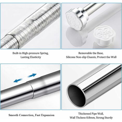 Extendable Rod, 55-85cm, Stainless Steel Telescopic Rod, Curtain Rod ...