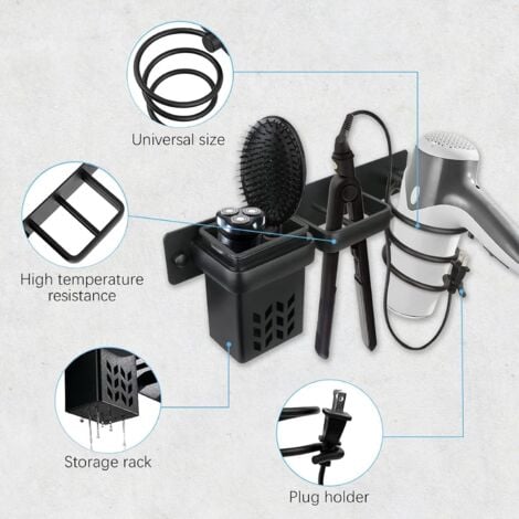 Wall Mounted Hair Dryer Holder, Hair Dryer Straightener Holder ...