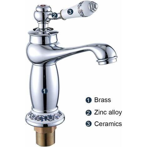 Luxury Victorian Basin Mixer Taps Chrome Mono Bathroom Cloakroom Sink ...