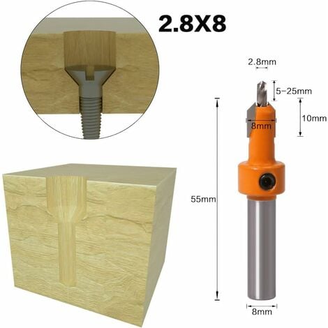 5 Pcs HSS Countersink Drill Bit Set, Woodworking Chamfer Screws Hole ...
