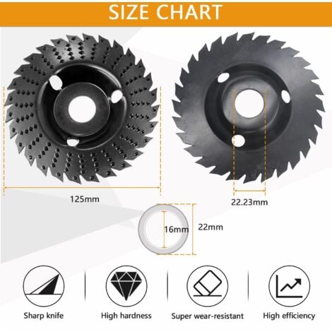 28 Rasp Disc Milling Disc, Wood Carving Disc for Angle Grinder, 125 mm ...