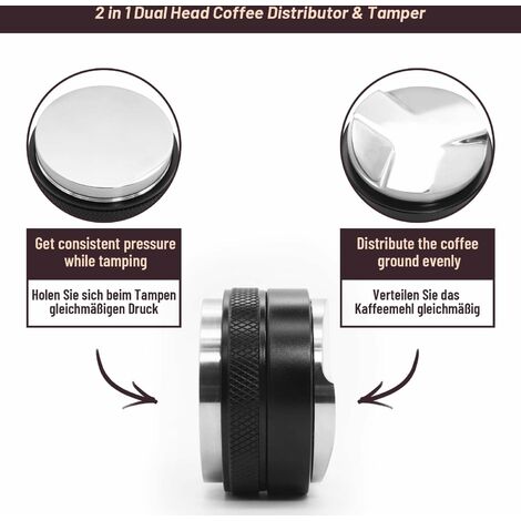 Coffee Distributor & Tamper 53mm Dual Head 2 in 1 Coffee Leveler Tool ...