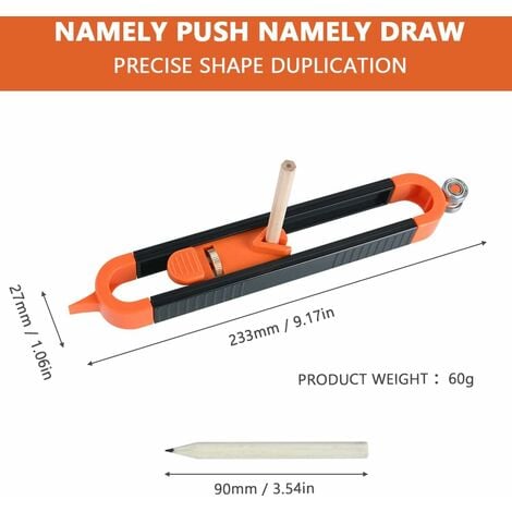 Contour Gauge With Lock, Profile Tool Woodworking Measuring Ruler ...