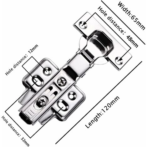 Set of 2 Slow Close Kitchen Cupboard Door Hinges, with Integrated Soft ...