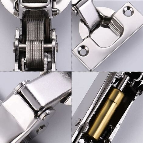 Set of 2 Slow Close Kitchen Cupboard Door Hinges, with Integrated Soft ...