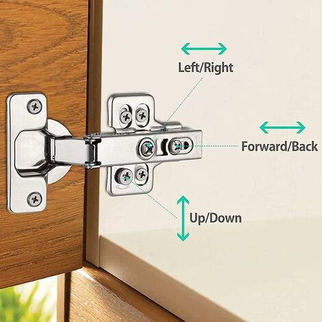 Set of 2 Slow Close Kitchen Cupboard Door Hinges, with Integrated Soft ...