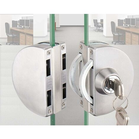 Double glass door lock 304 stainless steel, both sides open frameless ...