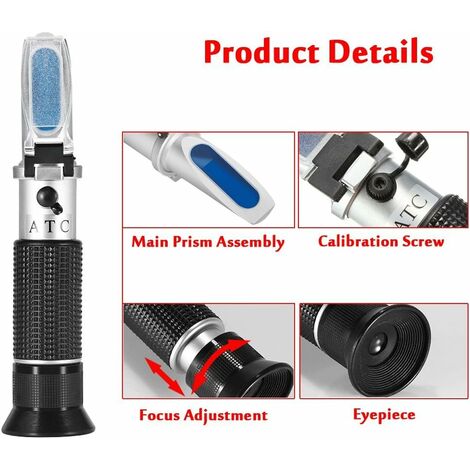 Beer Wort Refractometer, Brix/Specific Gravity Refractometer with ATC ...