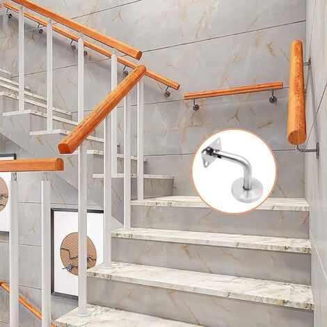 Handrail Brackets for Wall Mount Polished Stainless Steel Stair Bracket ...