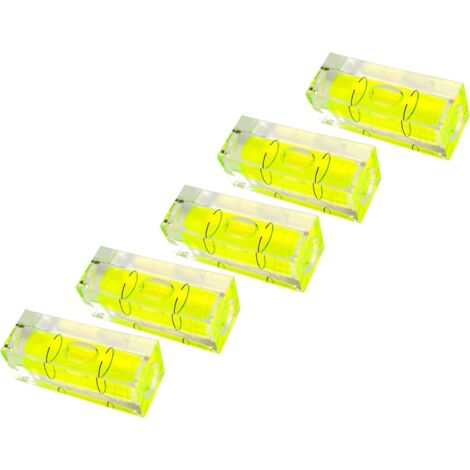 Spirit Level, Pack of 5, 15 x 15 x 40 mm, Precision Spirit Level with ...