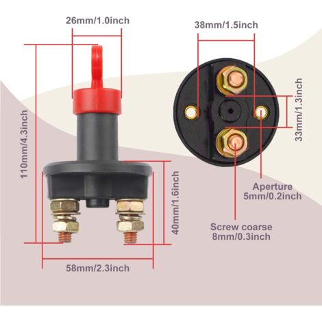 12V Main Battery Disconnect Battery Switch Isolator with Keys 300A ...
