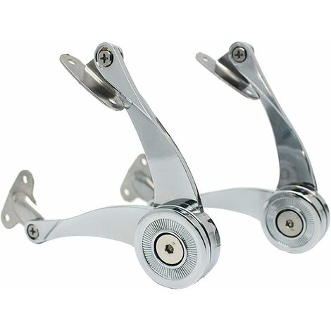 Set of 2 Foldable Lid Hinges, Soft Close Dampers, 75, 90, 110 Degree Angles