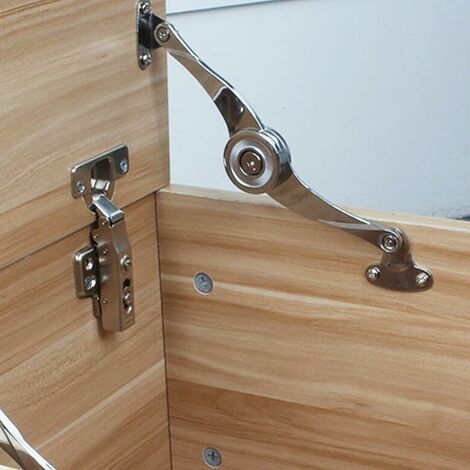 Set of 2 Foldable Lid Hinges, Soft Close Dampers, 75, 90, 110 Degree Angles