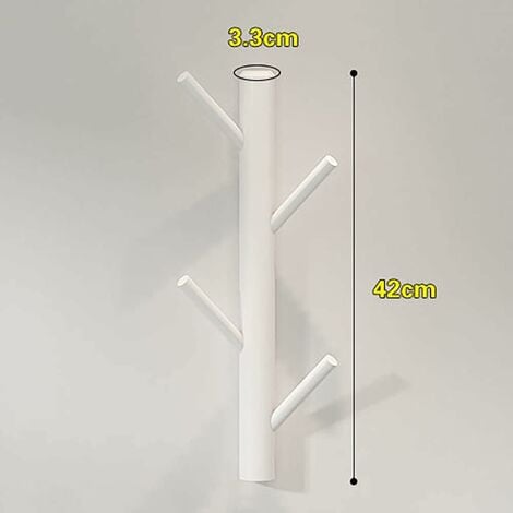 Wooden Wall Mounted Coat Rack Tree Branch Wall Hanging Modern Vertical ...