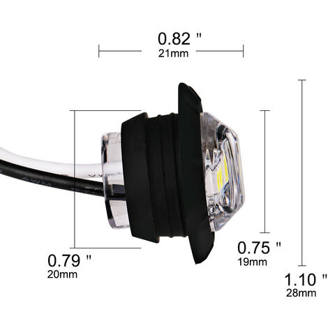 3/4" Round LED Front Rear Side Marker Indicators Light Waterproof ...