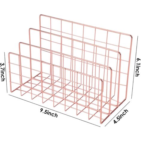 Metal Wire 3-Slot Mail Sorter, Magazine Holder File Newspaper Documents ...