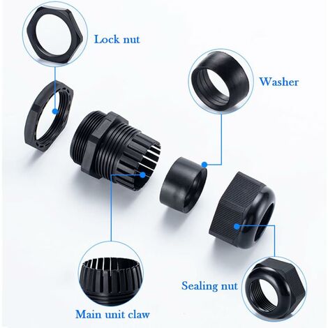 10Pcs Cable Glands IP68 Waterproof Cable Connectors Nylon Cable Glands ...