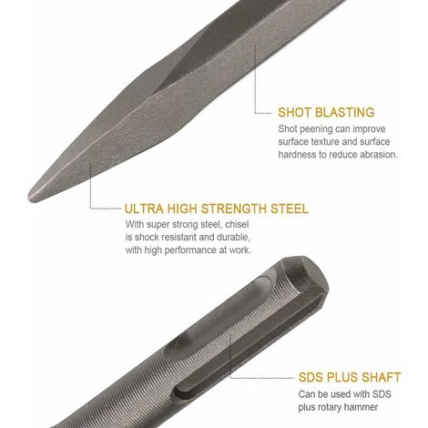 Set 3 (Broad Chisel, Flat Chisel, Pointed Chisel) for Light Drills and ...